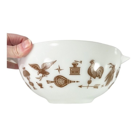 Pyrex | Dining | Vintage Pyrex Americana Brown White Cinderella Mixing ...